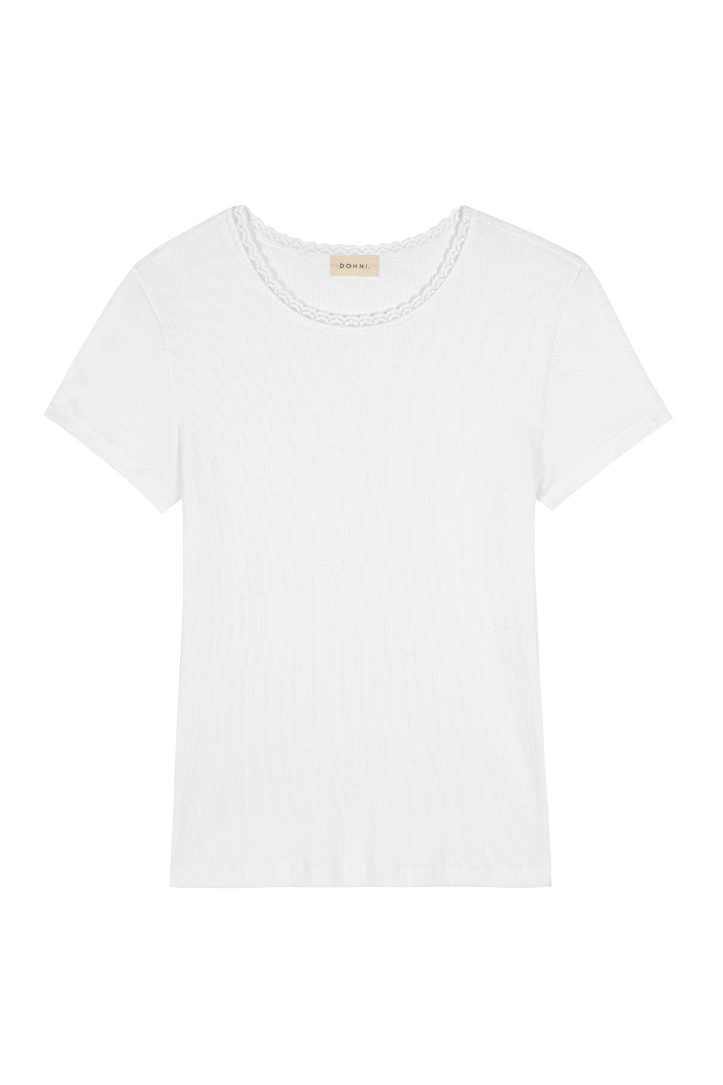 DONNI | Vintage Rib Lace Tee in Powder | shopzane – Zane